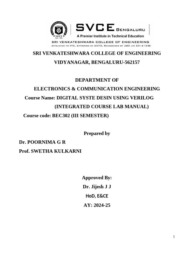 2025-26-Bec302 DSDV Lab Manual - 3a | PDF | Hardware Description ...