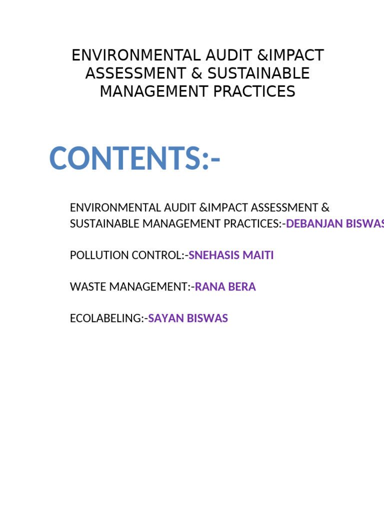 Environmental Audit | PDF | Waste | Waste Management