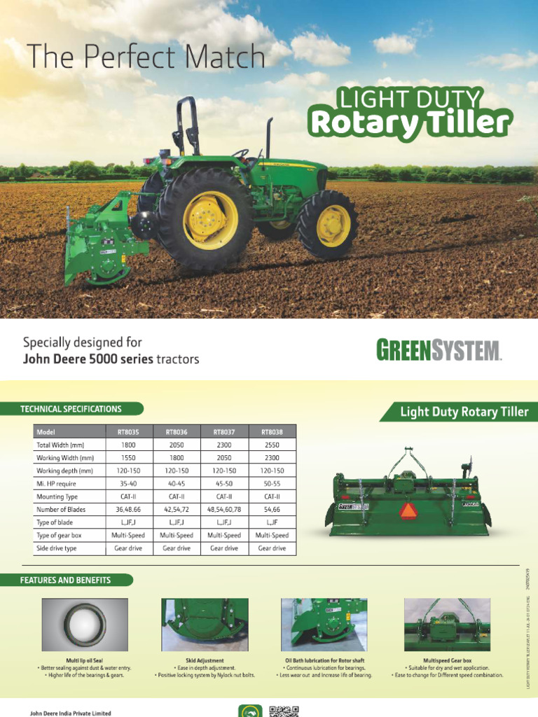Gs Light Duty Rotary Tiller 5000 Series English | PDF
