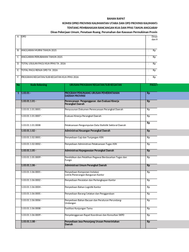 Lampiran Undangan - Bahan Rapat DPRD Dari DPUPR-PERKIM | PDF