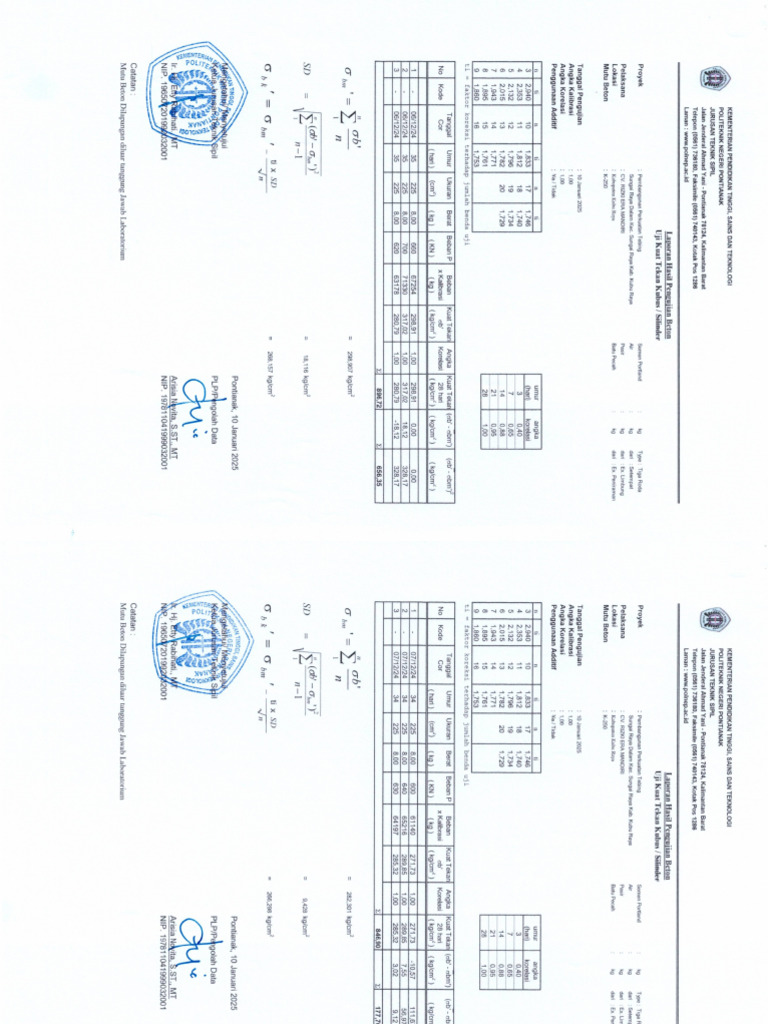 Hasil Uji Tekan Beton Serdam | PDF