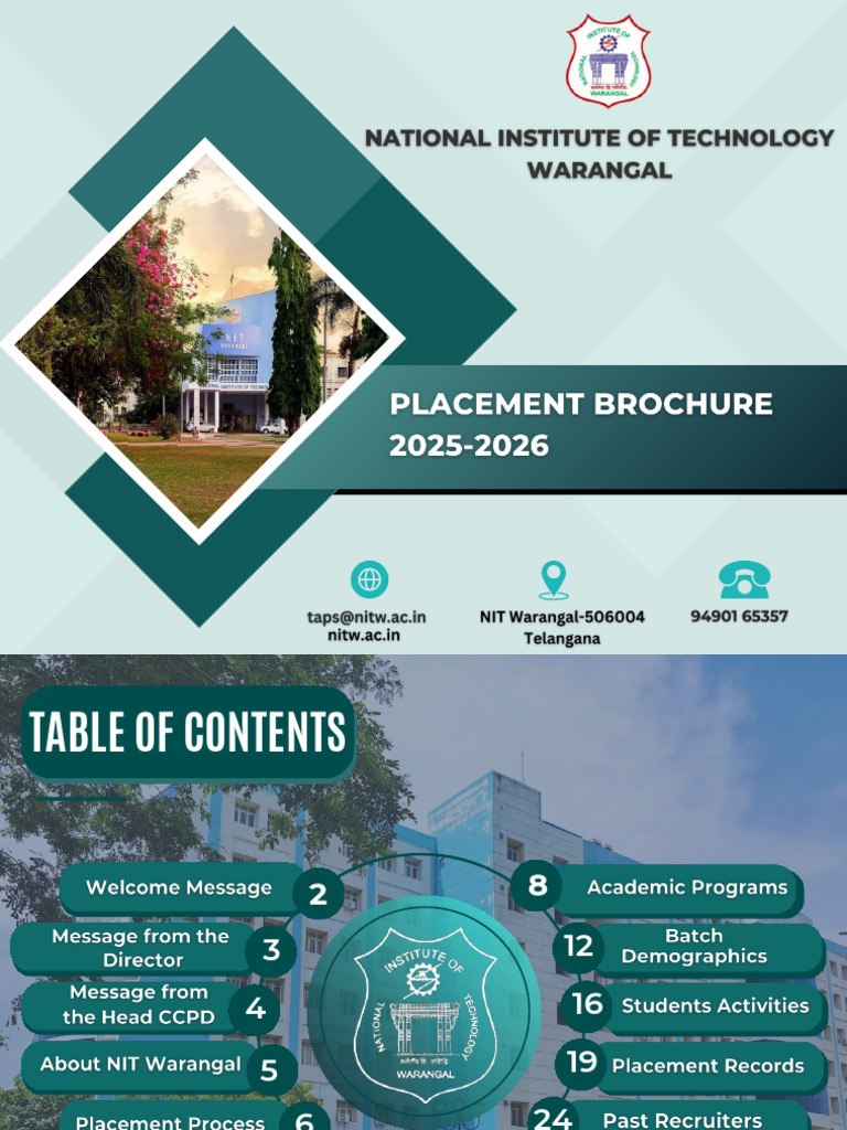 NITW Placement Brochure 2025-2026 | PDF | Engineering