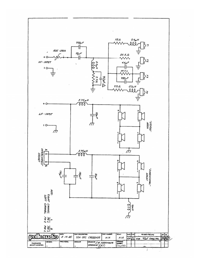 SDA SRS Crossover Schematic | PDF