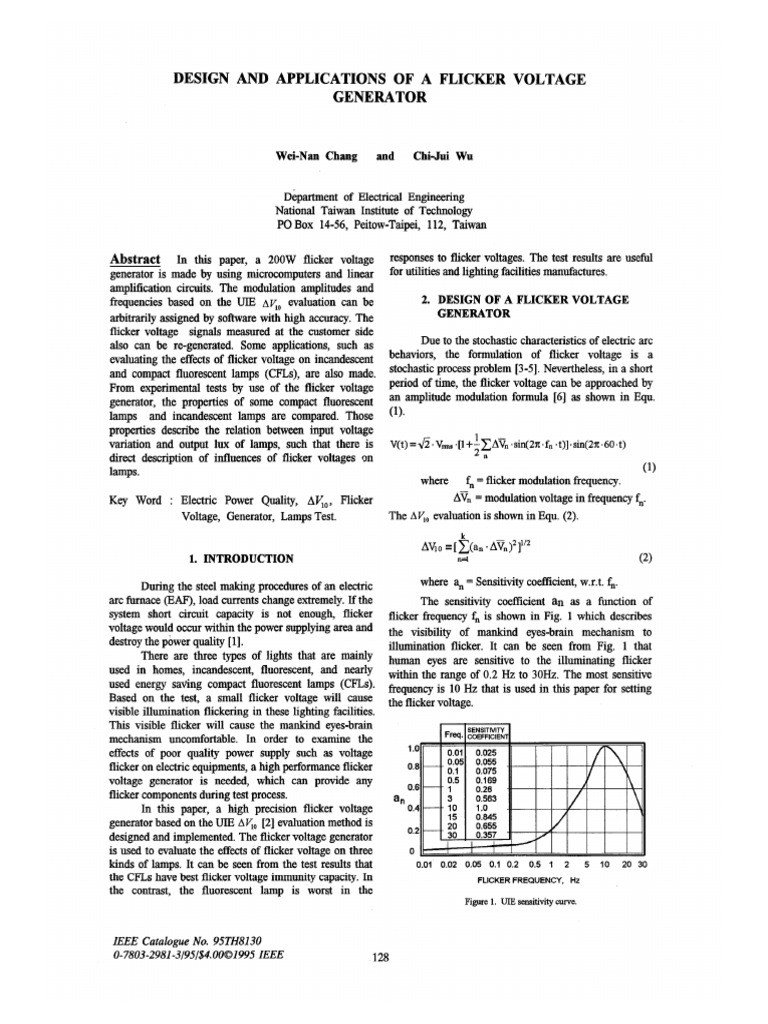 Flicker-Design and Aplications of A Flicker Voltage Generato | PDF