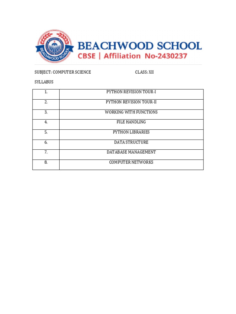 Class 12 CS | PDF