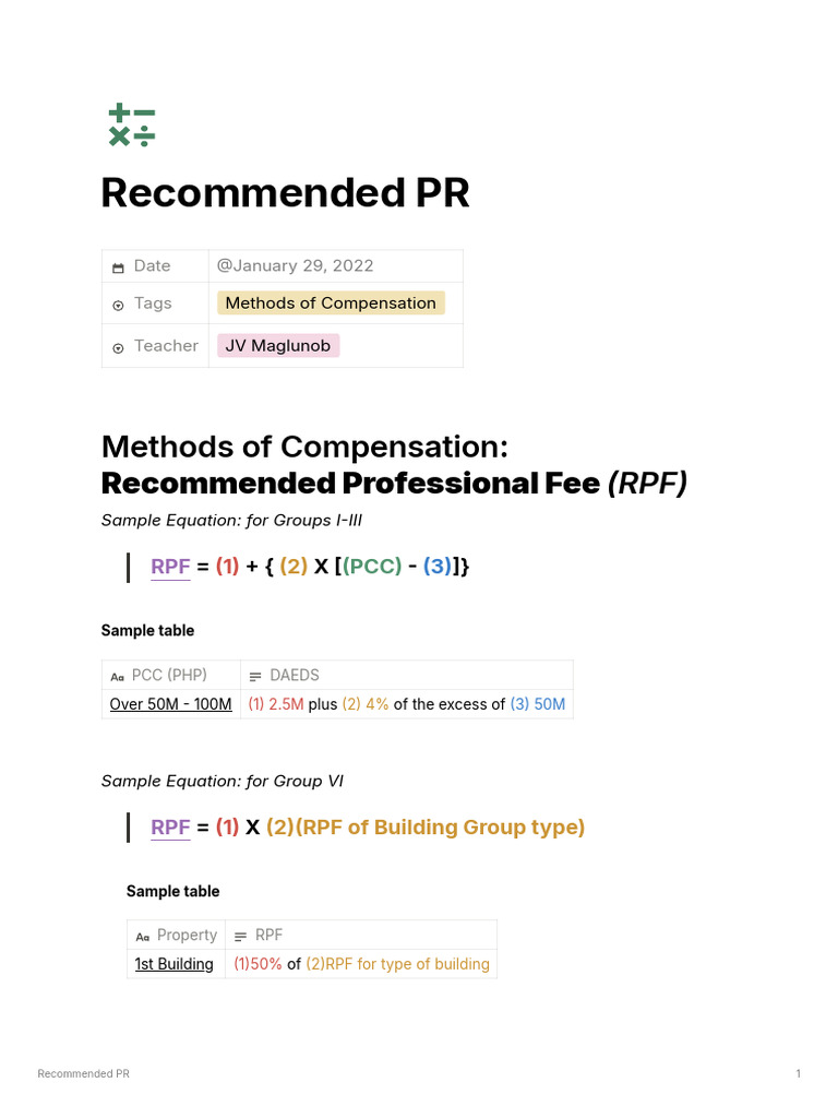 Recommended PR - ALE Fomula Cheat Sheet | PDF