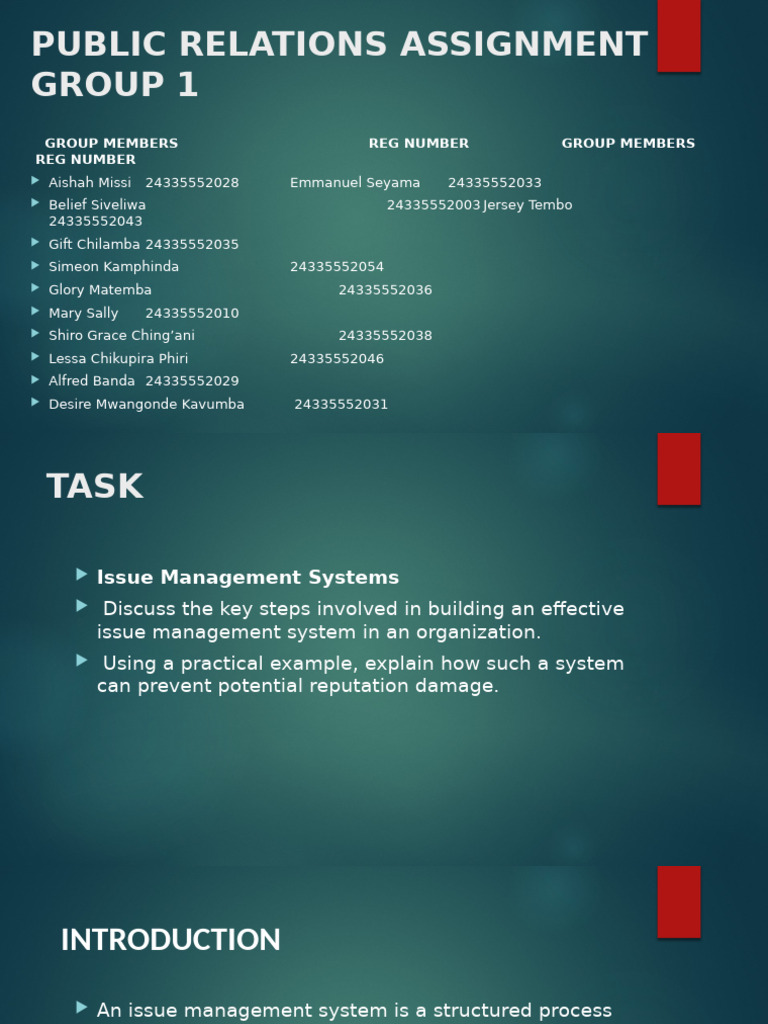 Public Relations Assignment 1 Group 1 Ppt-1 | PDF | Reputation | Crisis Management