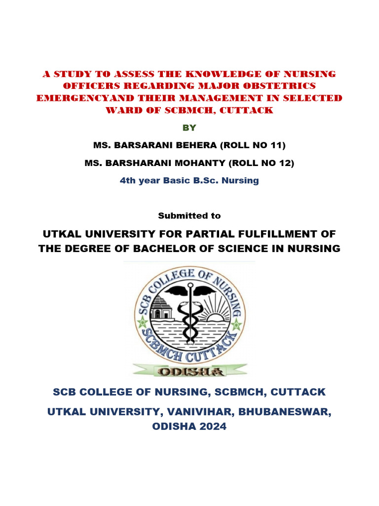 Research Paper About Management of Nursing Officer in Obstetrics ...