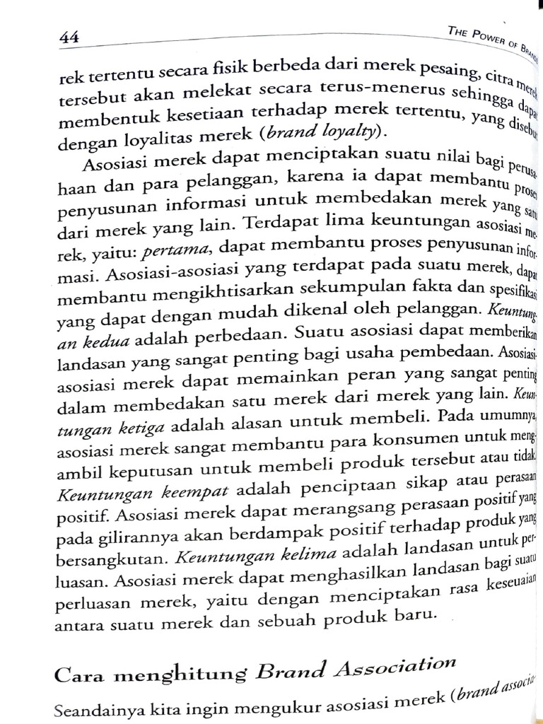 Pengukuran Asosiasi Merek dan Loyalitas | PDF
