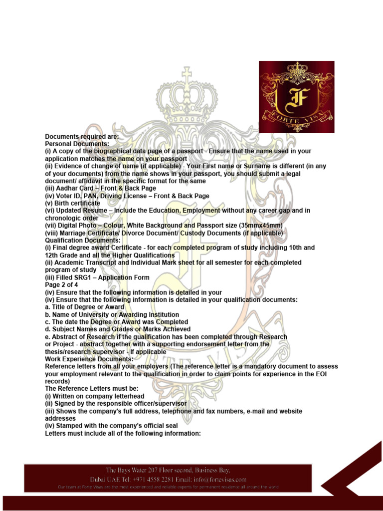 Documents List Australia | PDF | Employment | Salary