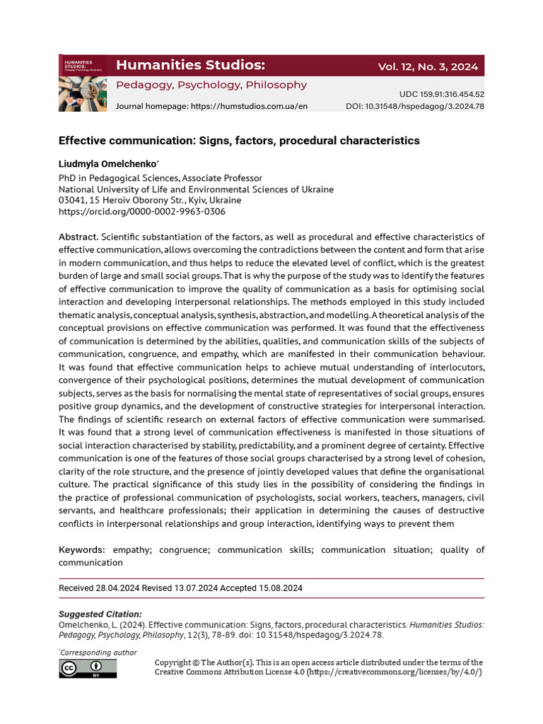 Effective Communication Signs Factors Procedural C | PDF ...