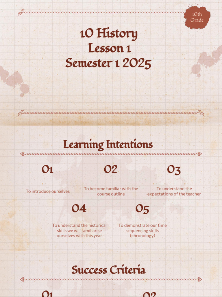 Year 10 History - Lesson 1 - 2025 Sem 1 - AST - Draft | PDF | Australia ...
