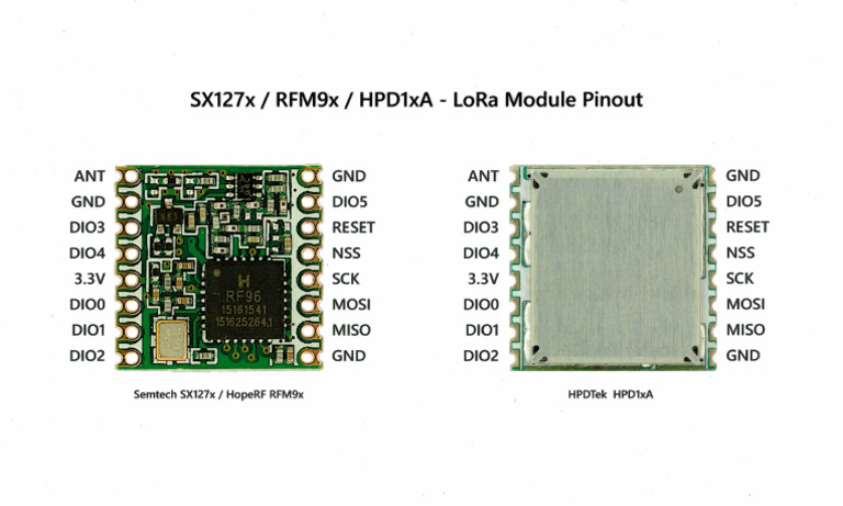 SX127x RFM9x HDP1xA LoRa Module Pinout | PDF