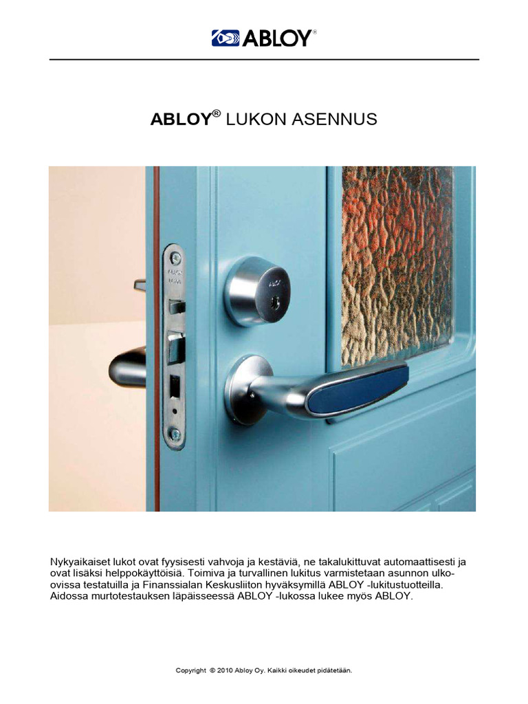 Abloy Lukon Asennus | PDF
