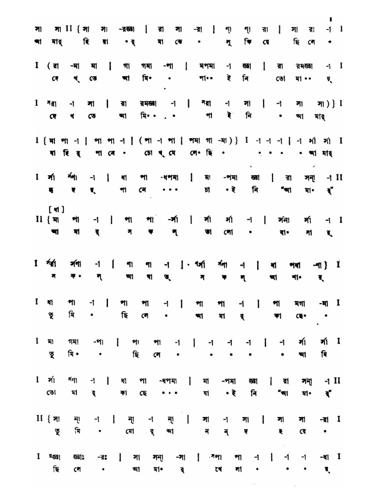 Amar Hiyar Majhe Lukiye Notation | PDF