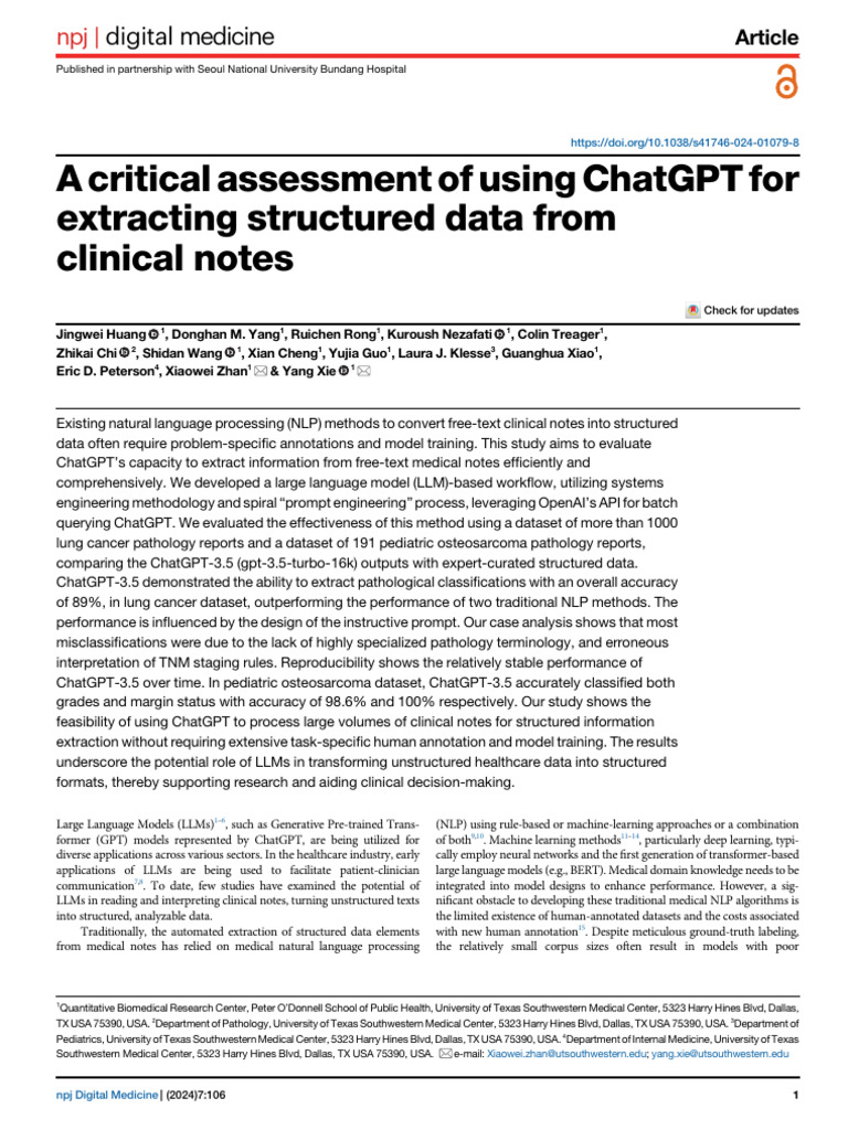 A Critical Assessment of Using ChatGPT For Extracting Structured Data ...