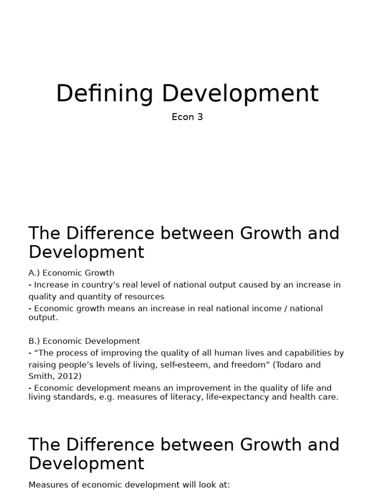 Lesson 1 Defining Development | PDF | Utility | Welfare Economics