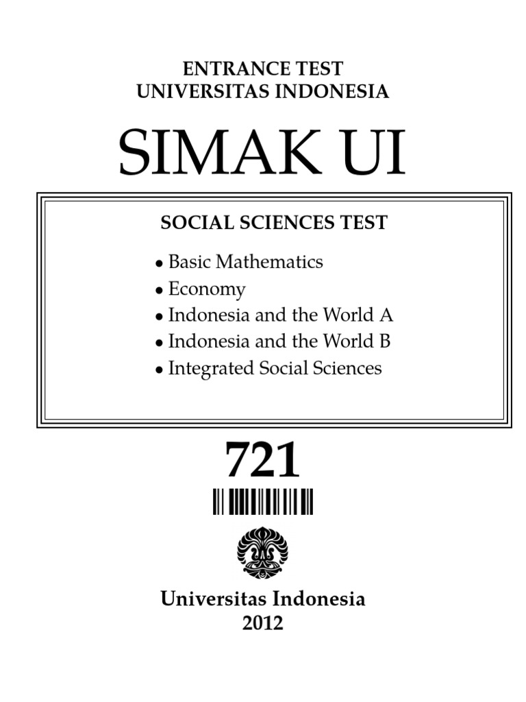 2012 Social Sciences Test-721 | PDF | Quadratic Equation | Number Theory