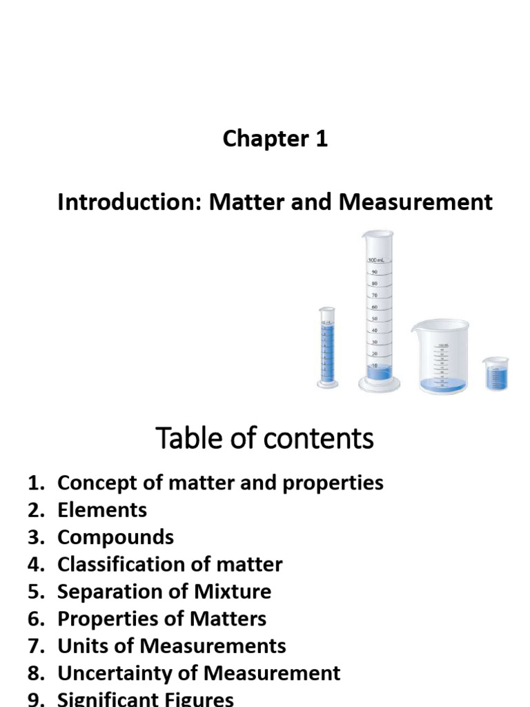 Chapter-1 Introduction Matter and Measurement | PDF | Mixture ...