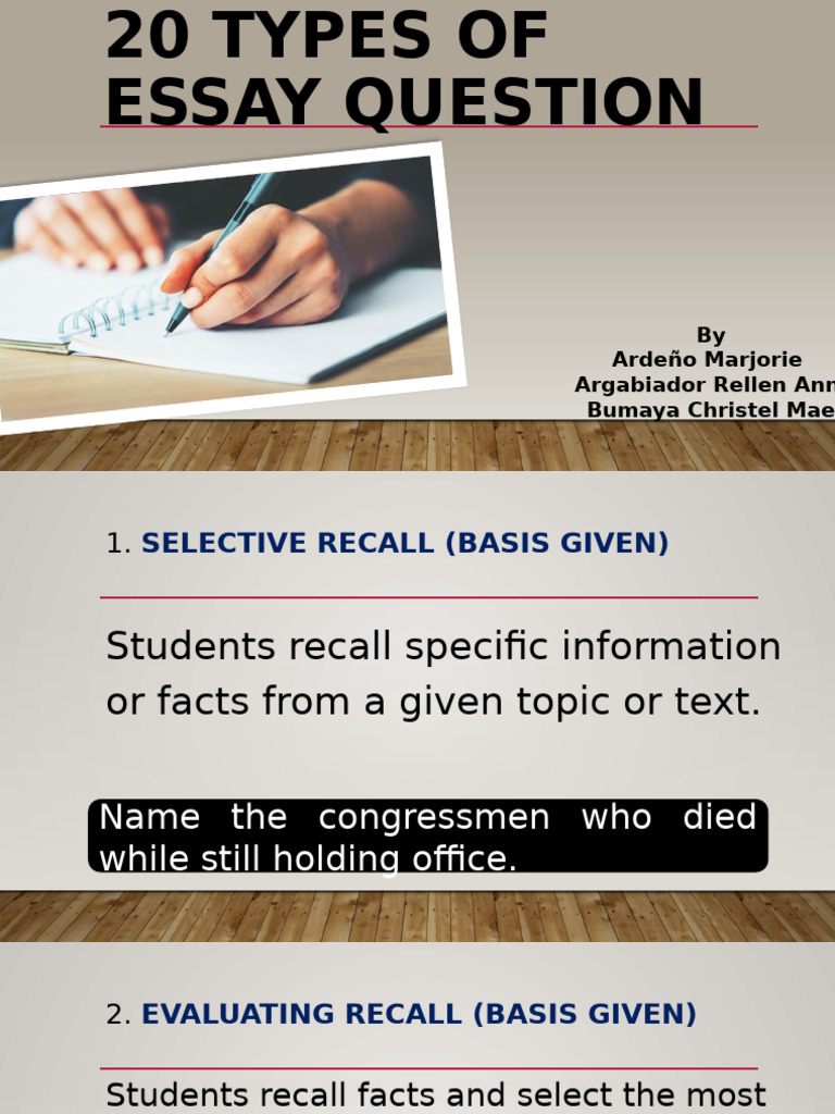 20 Types of Essay Questions Explained | PDF | Theory | Essays