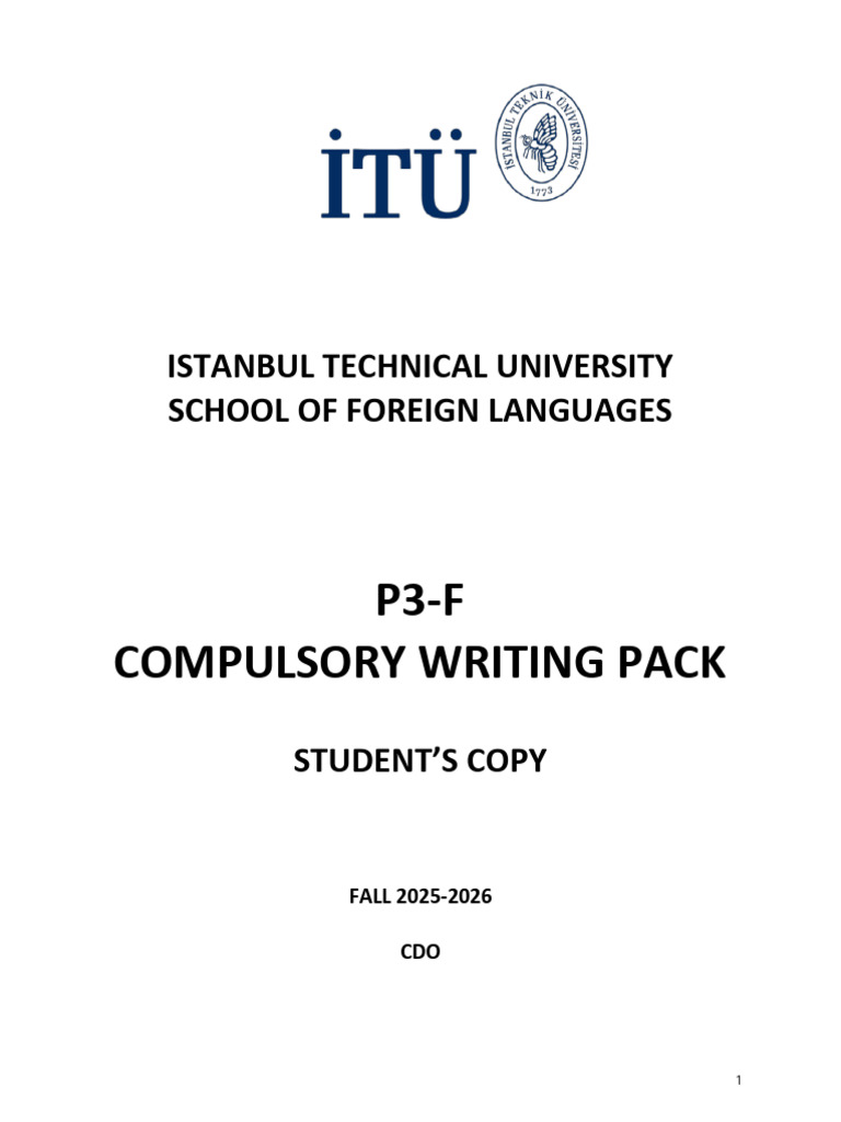 P3-F Compulsory Writing Pack Student's Copy 2025-2026 2 | PDF | Verb ...
