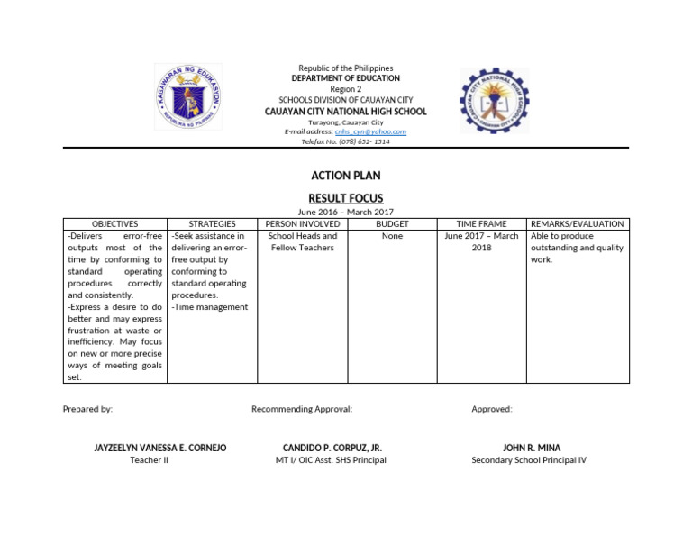 Rpms Action Plan | PDF