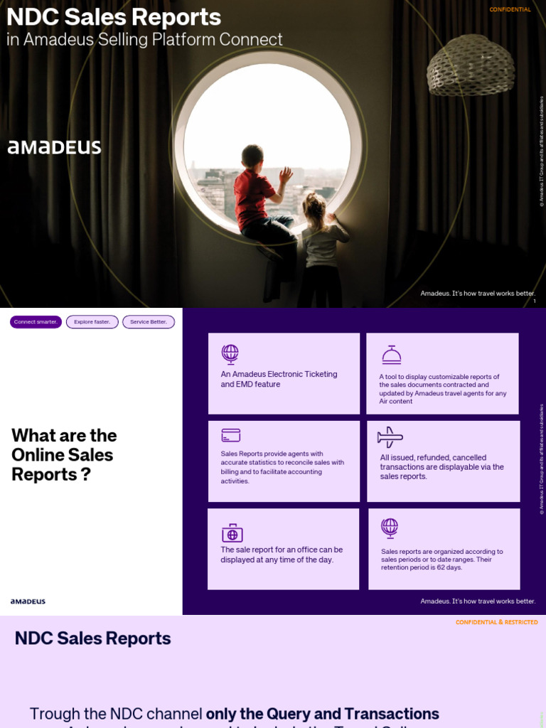 Amadeus Selling Platform Connect Sales Report With NDC Content | PDF