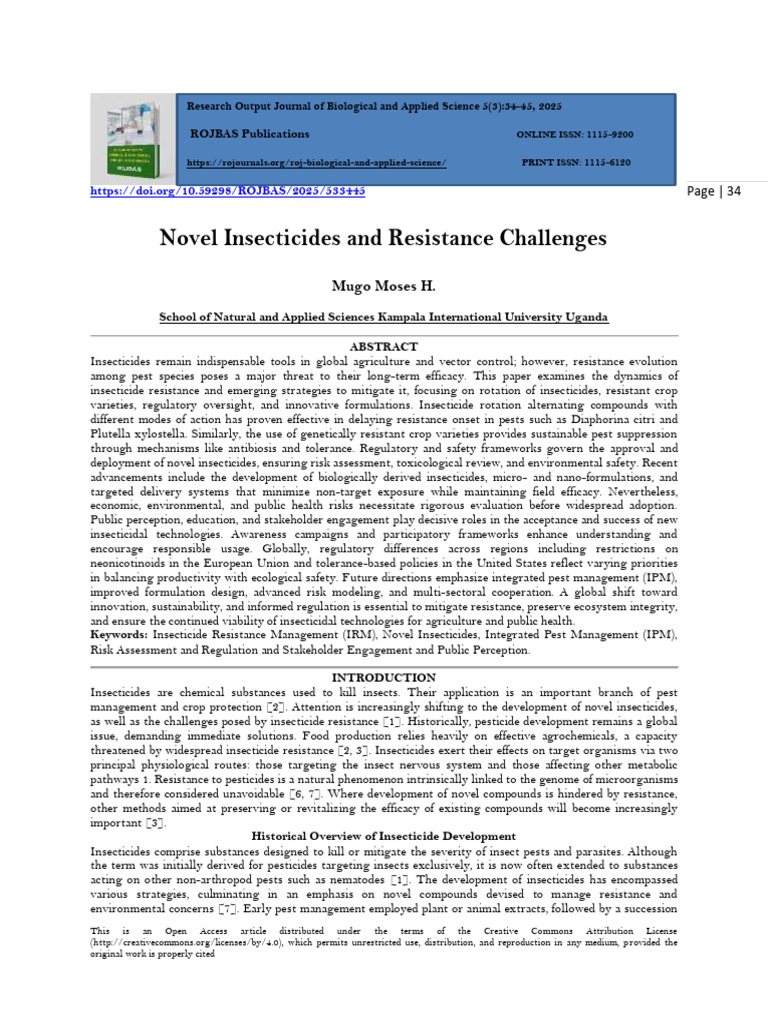 Novel Insecticides and Resistance Solutions | PDF | Rna Interference ...
