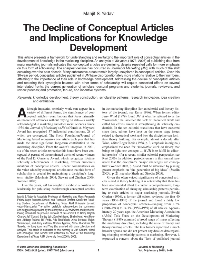 The Decline of Conceptual Articles and Implications For | PDF | Theory ...
