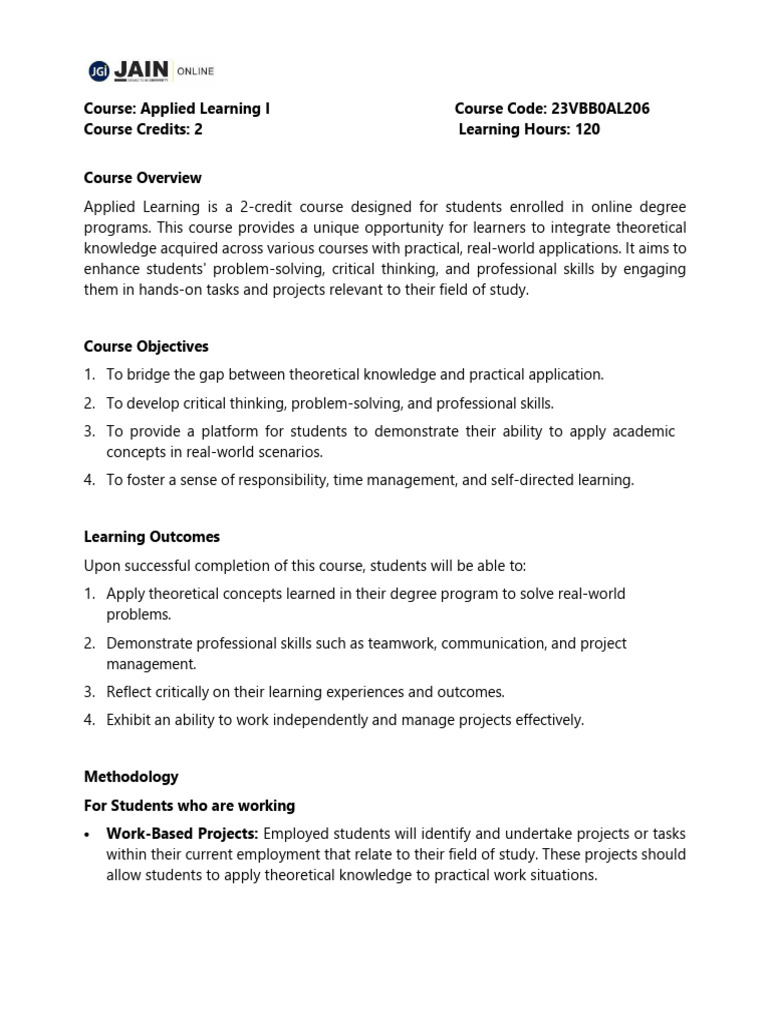 Applied Learning Document | PDF | Learning | Critical Thinking