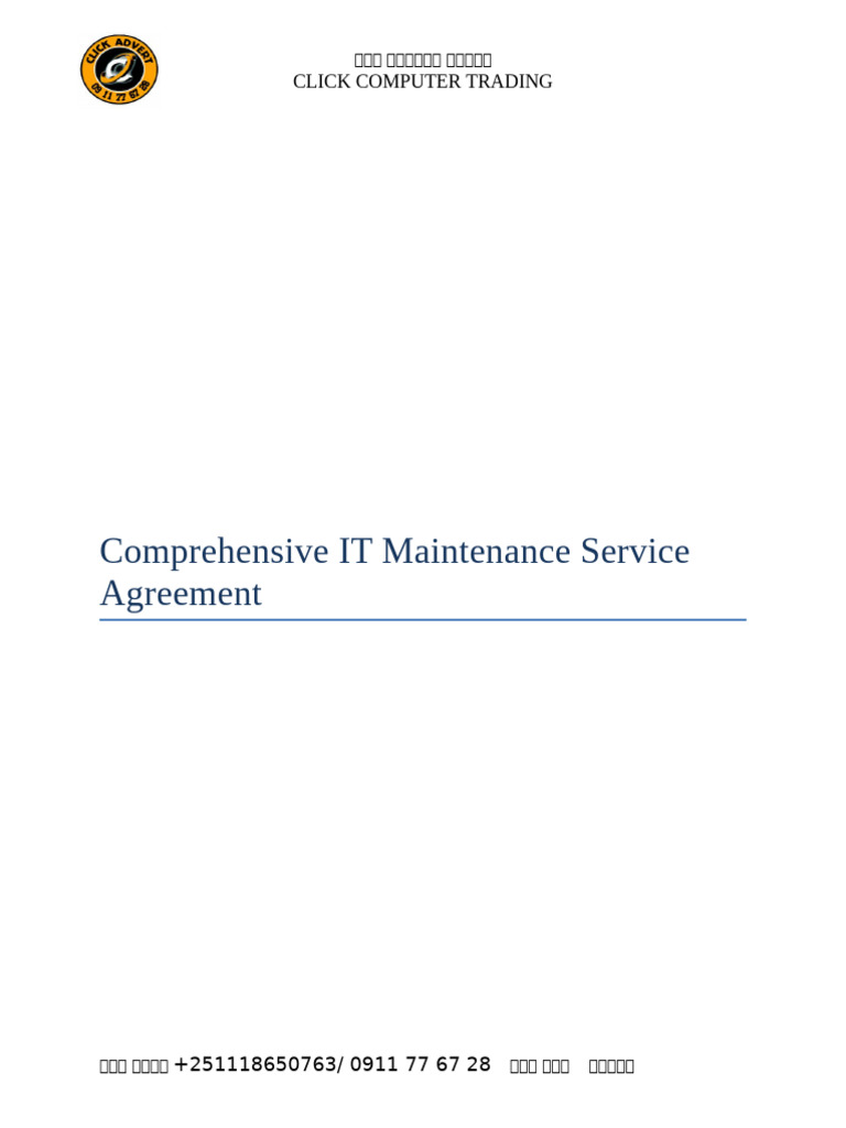IT Maintenance Service Agreement | PDF | Laptop | Personal Computers