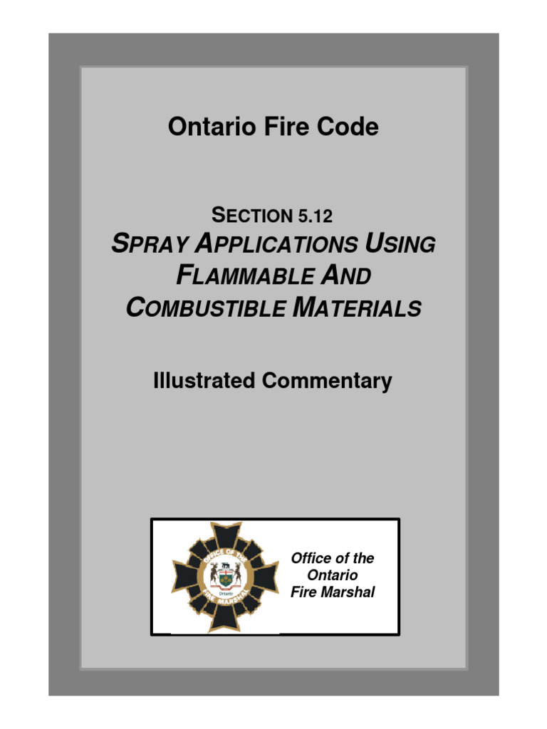 Ontario Fire Code Section 5 12 Spray App | PDF | Energy Technology ...