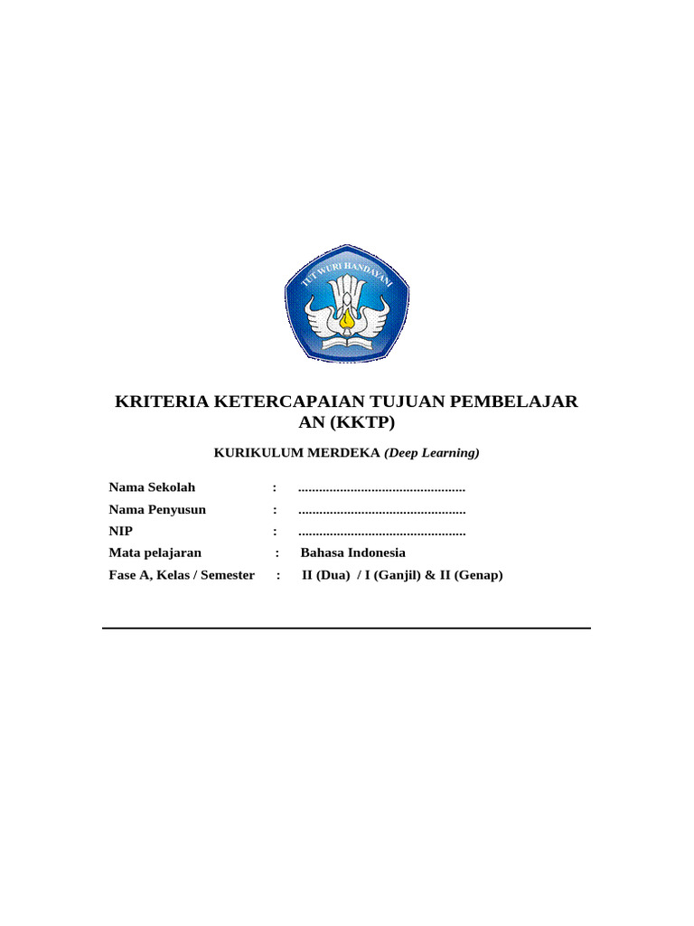 KKTP Bahasa Indonesia Kurikulum Merdeka | PDF