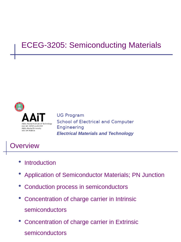 ECEG-3205 -Chapter 4 (2) | PDF | Semiconductors | Electrical Resistivity And Conductivity