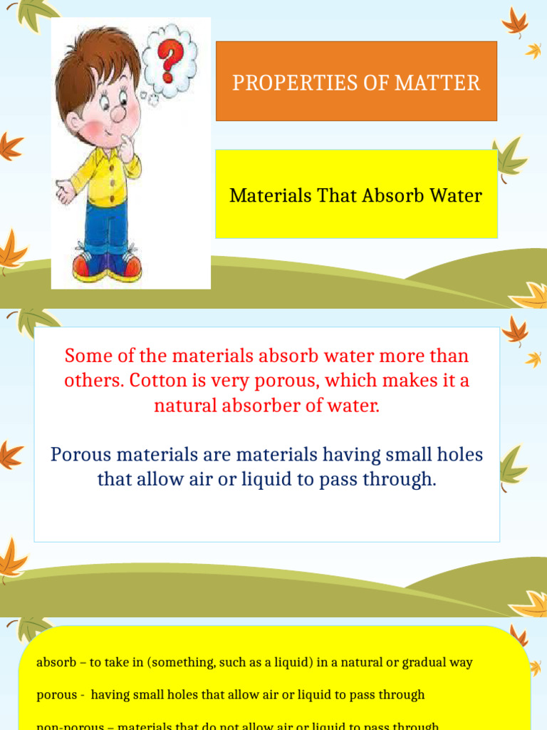 Chap. 1-Lesson 1 - Materials That Absorb Water | PDF