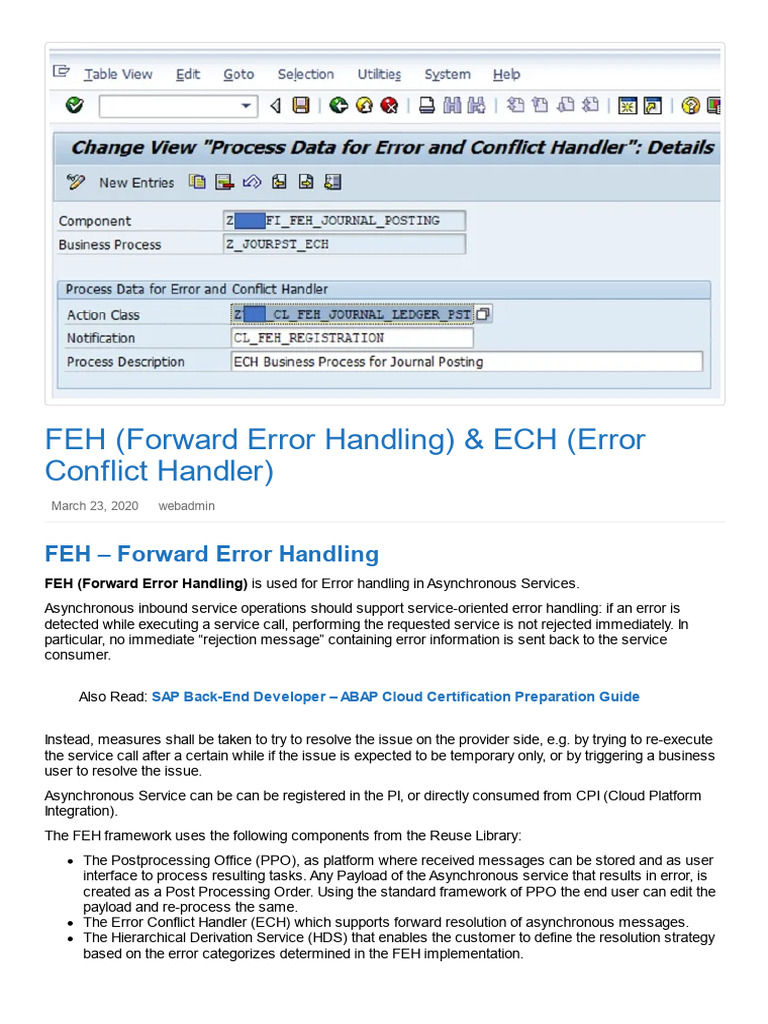 FEH and ECH for Asynchronous Error Handling | PDF | Interface ...