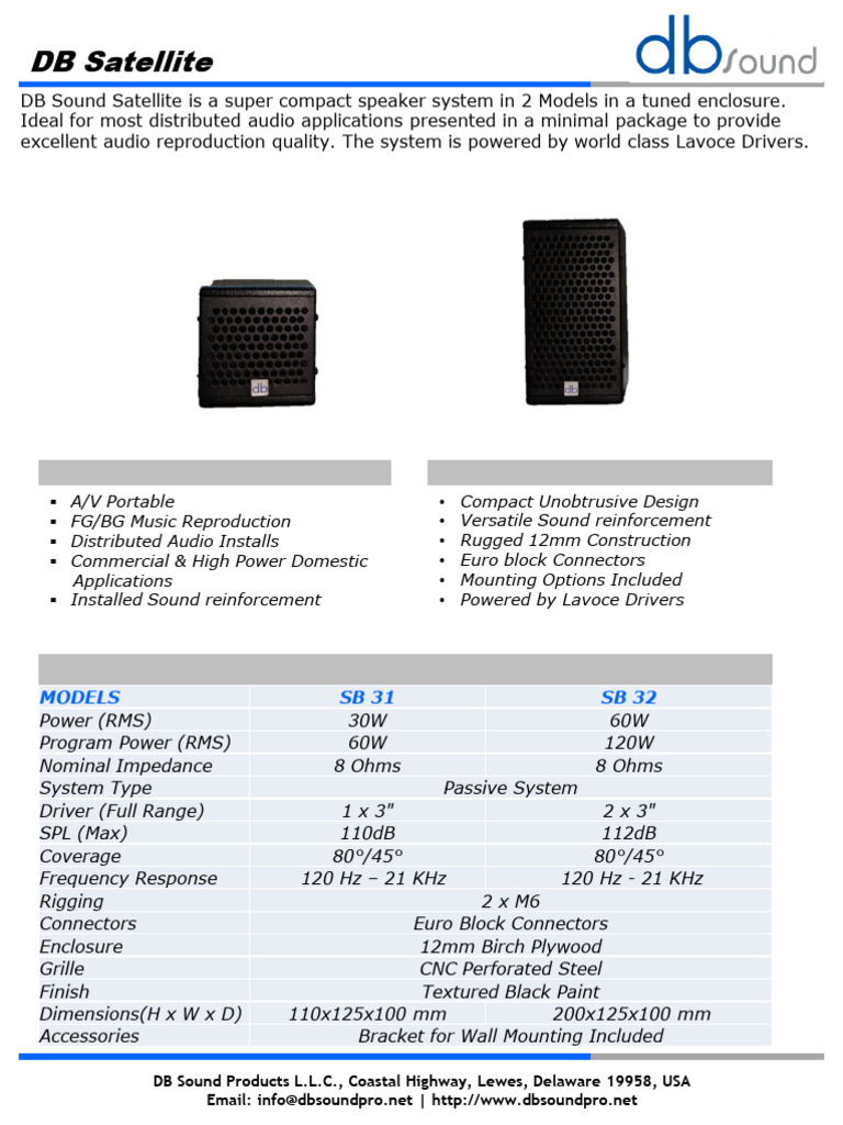 DB Sound Satellite Brochure Ver 1 | PDF