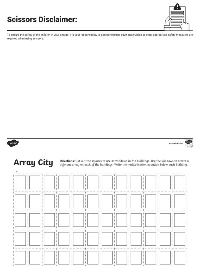 Arrays City Activity For Third Grade Us M 1691190038 Ver 1 | PDF
