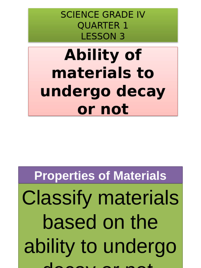 Chap. 1-Lesson 3 - Ability of Materials That Undergo Decay | PDF ...