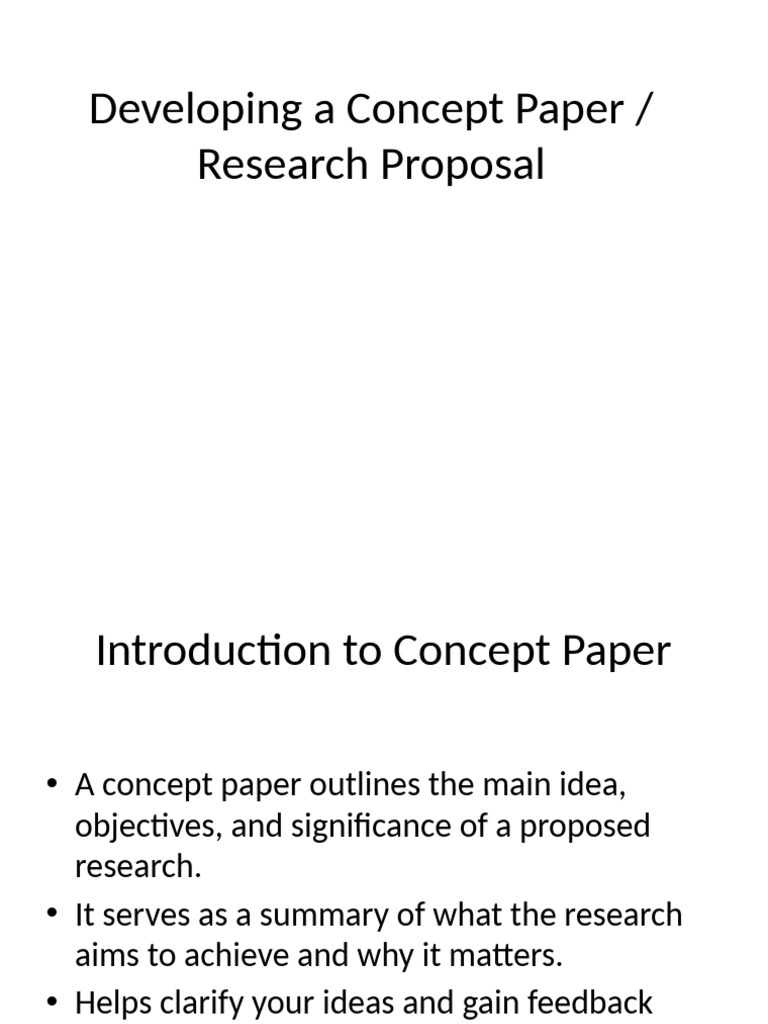 Developing Concept Paper Research Proposal | PDF | Methodology | Human ...