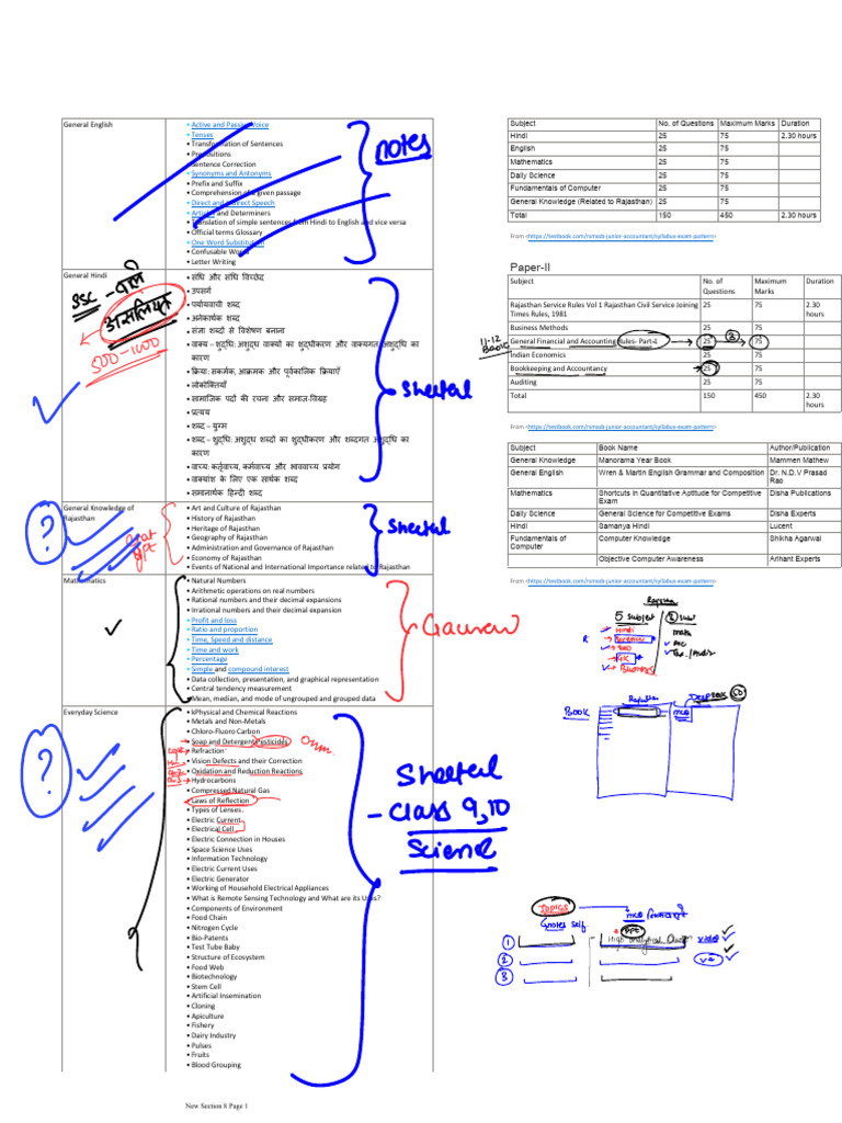 RSMSSB Junior Accountant Syllabus | PDF | Audit | English Language