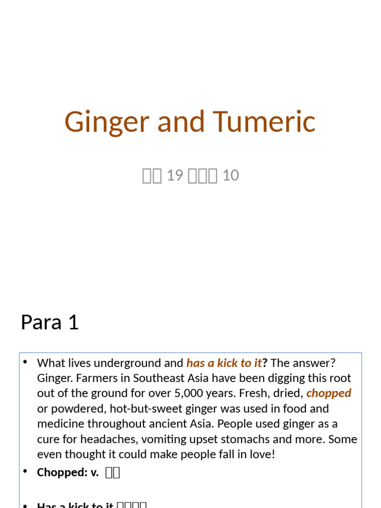Ginger and Tumeric | PDF | Turmeric | Ginger