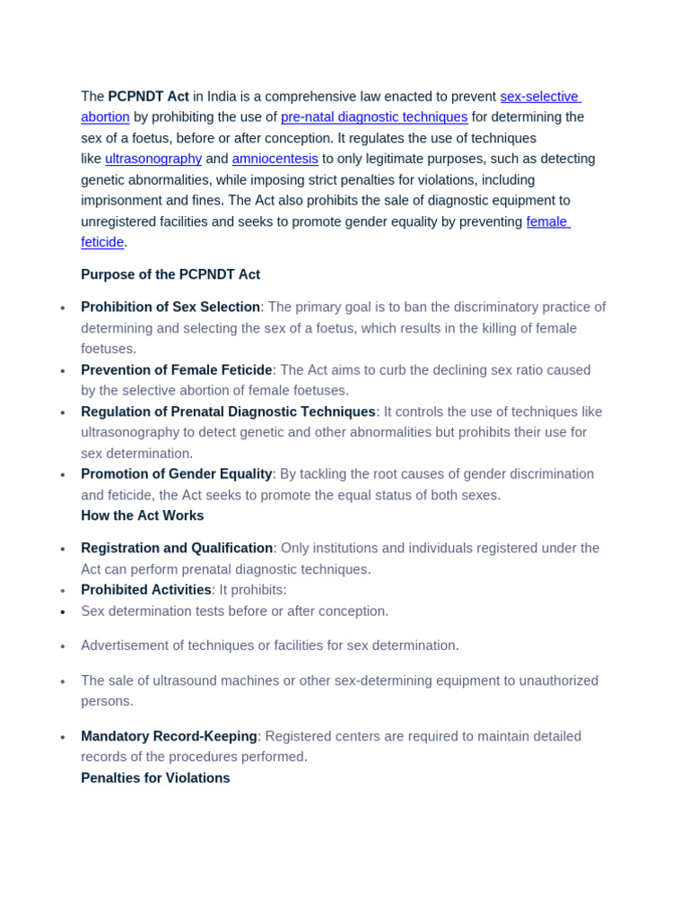 Understanding the PCPNDT Act in India | PDF | Human Reproduction ...