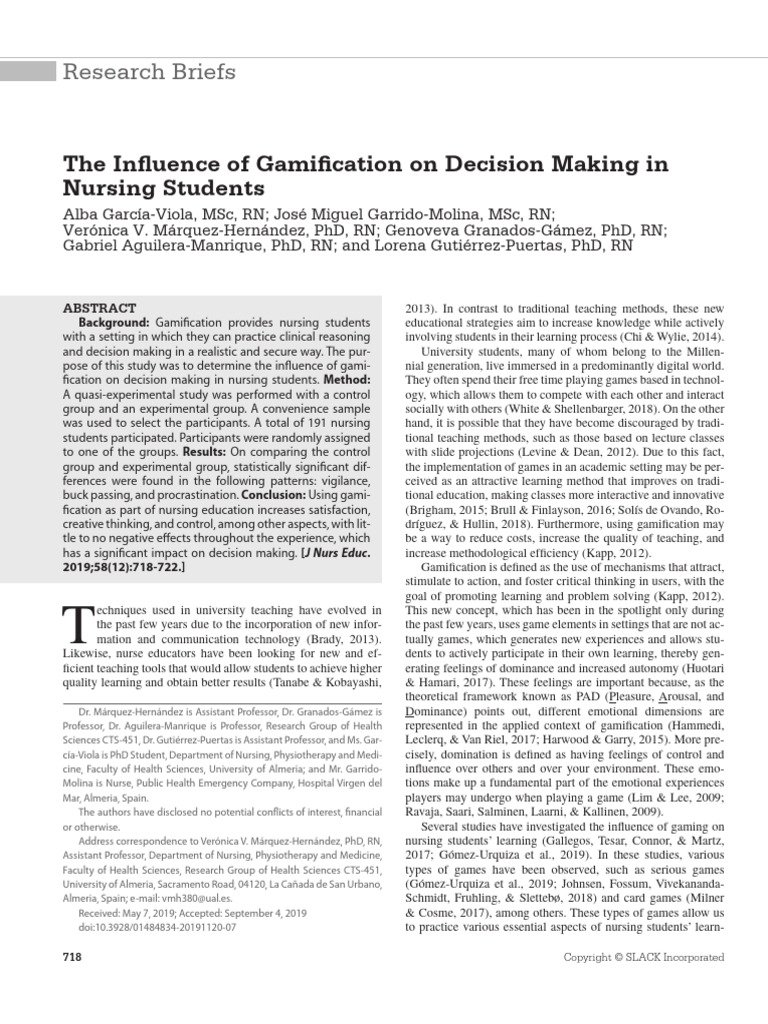The Influence of Gamification | PDF | Decision Making | Neuroscience