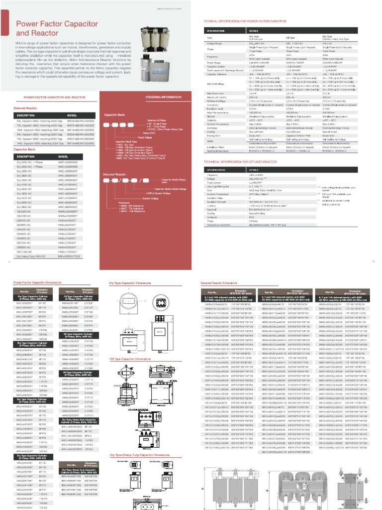 MIKRO - Capacitor + Reactor PDF | PDF