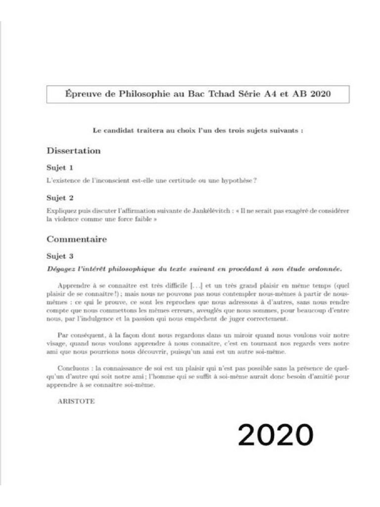 Sujet de Philosophie | PDF