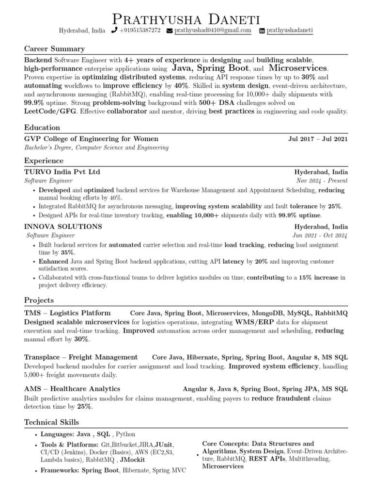 Prathyusha Daneti | PDF | Logistics | Java (Programming Language)