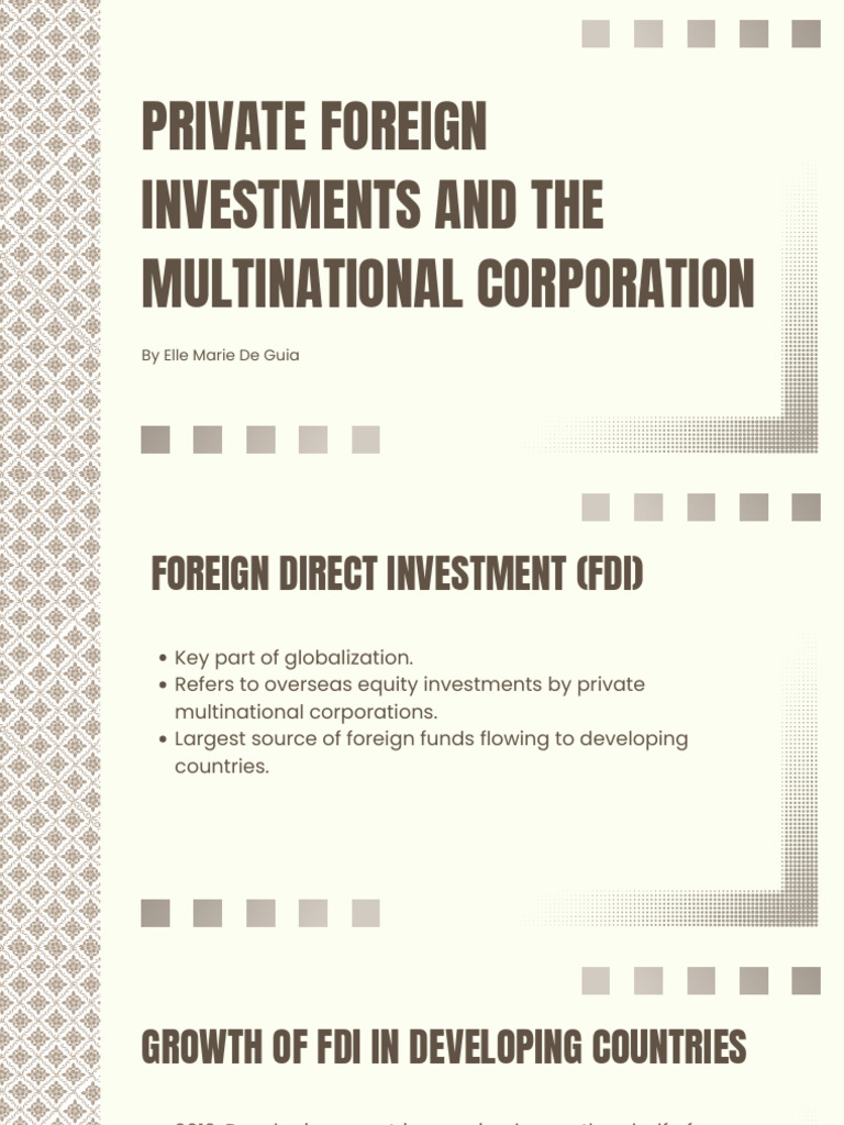 Impact of Private Foreign Investments | PDF | Foreign Direct Investment ...