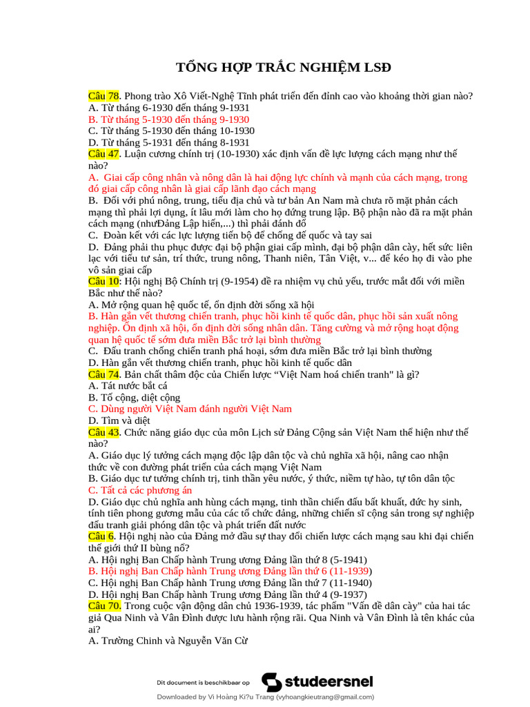 Tổng hợp tn lsd | PDF