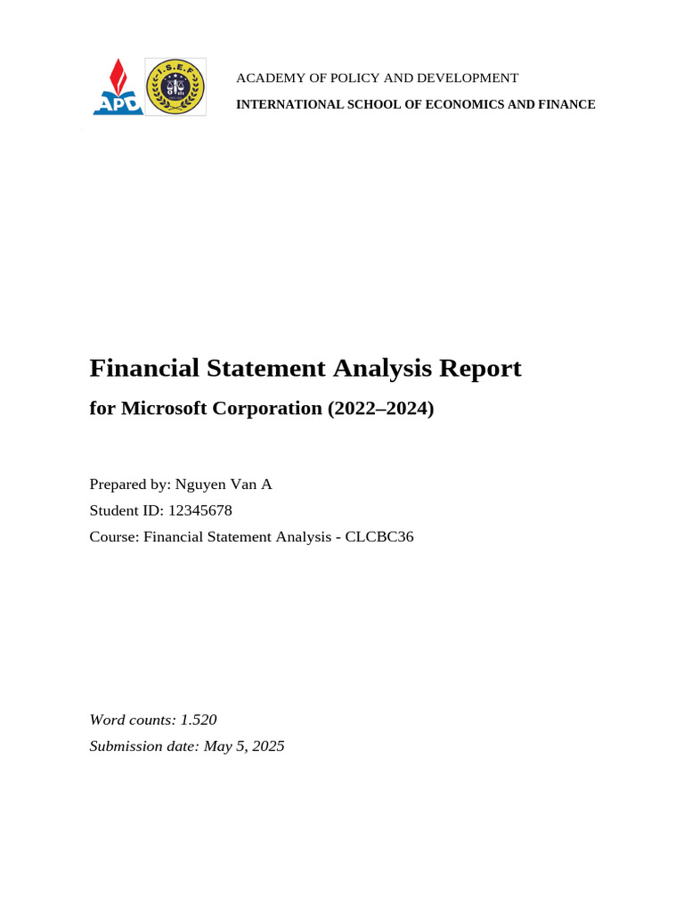 Microsoft Financial Analysis Report 2022-2024 | PDF